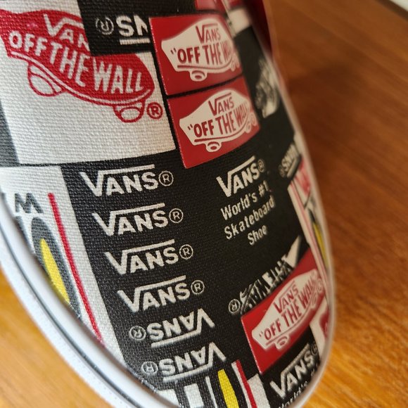 Vans | Shoes | Nwt Vans Classic Slipon Label Mix Black True White Men 6 ...